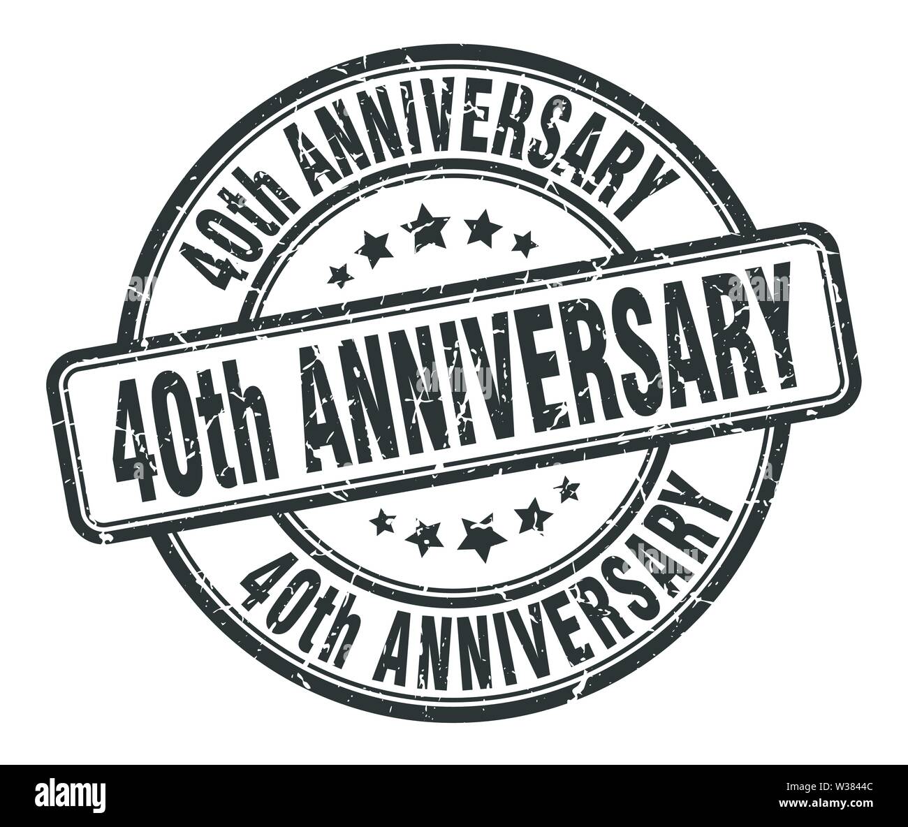 40th anniversary stamp. 40th anniversary round grunge sign. 40th ...