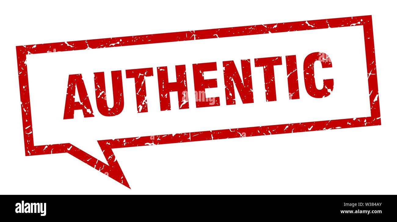authentic sign. authentic square speech bubble. authentic Stock Vector ...