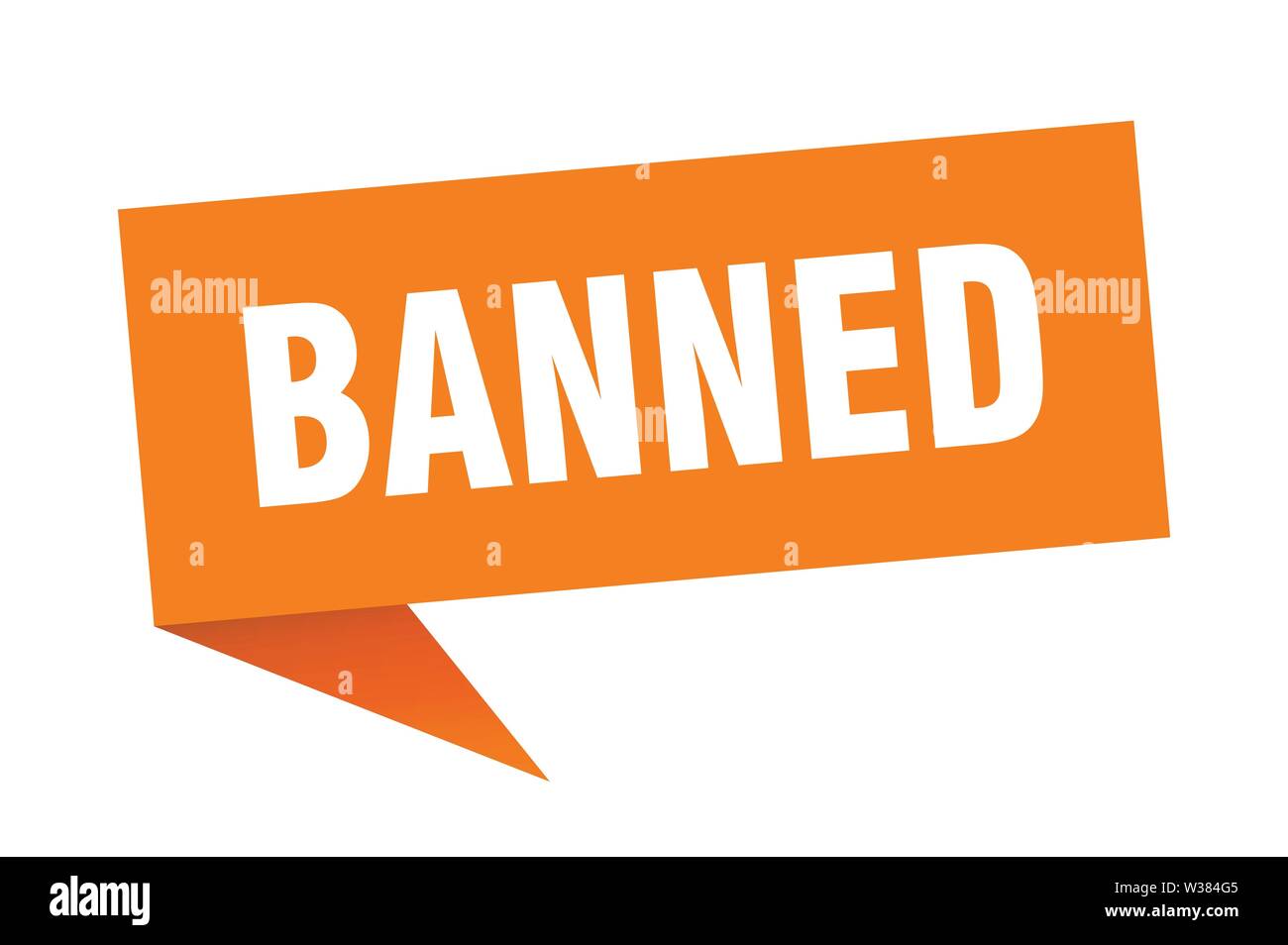 banned speech bubble. banned sign. banned banner Stock Vector Image ...