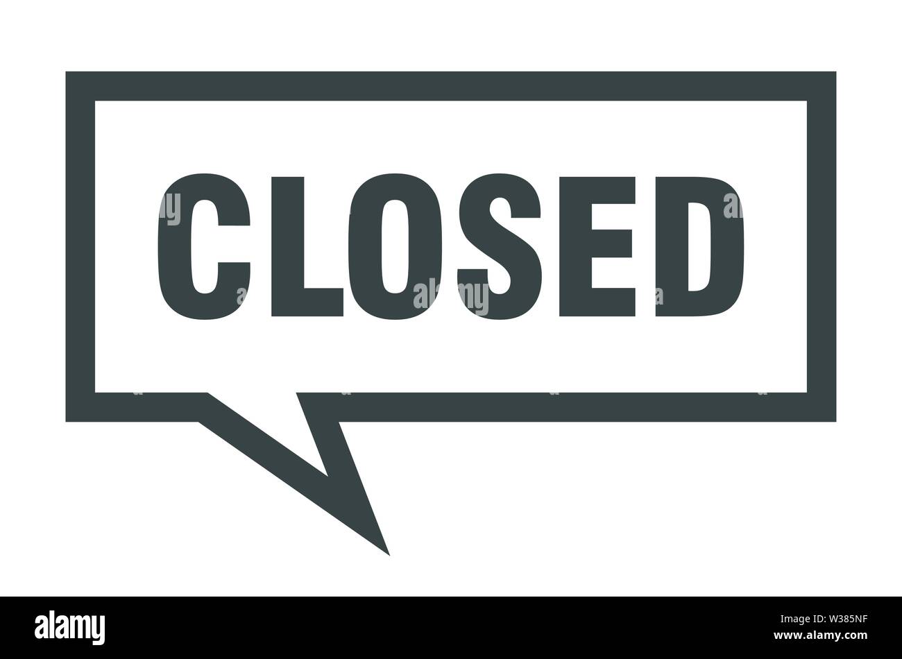 closed sign. closed square speech bubble. closed Stock Vector Image ...