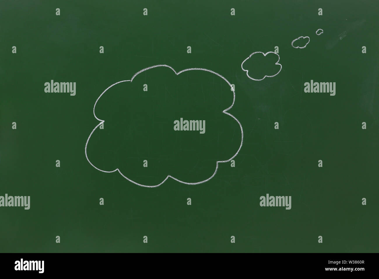 Empty thought bubbles on a blackboard Stock Photo - Alamy