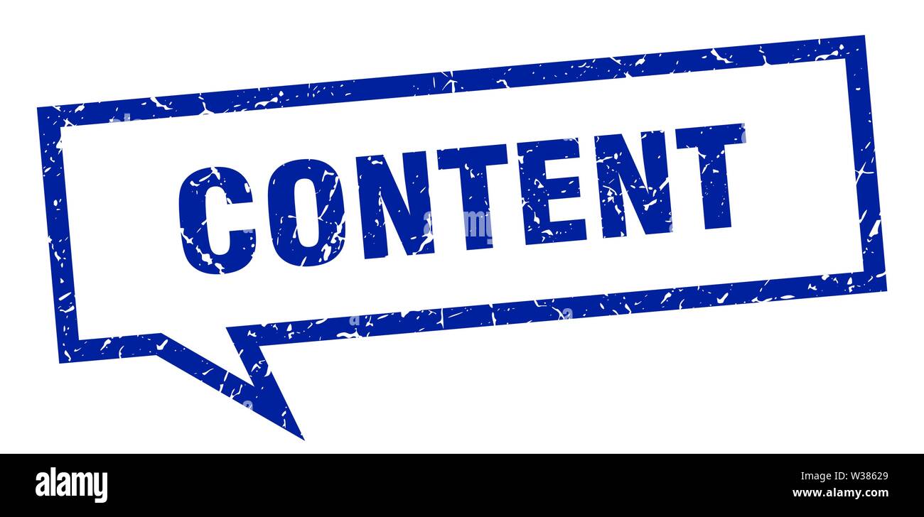 content sign. content square speech bubble. content Stock Vector Image ...