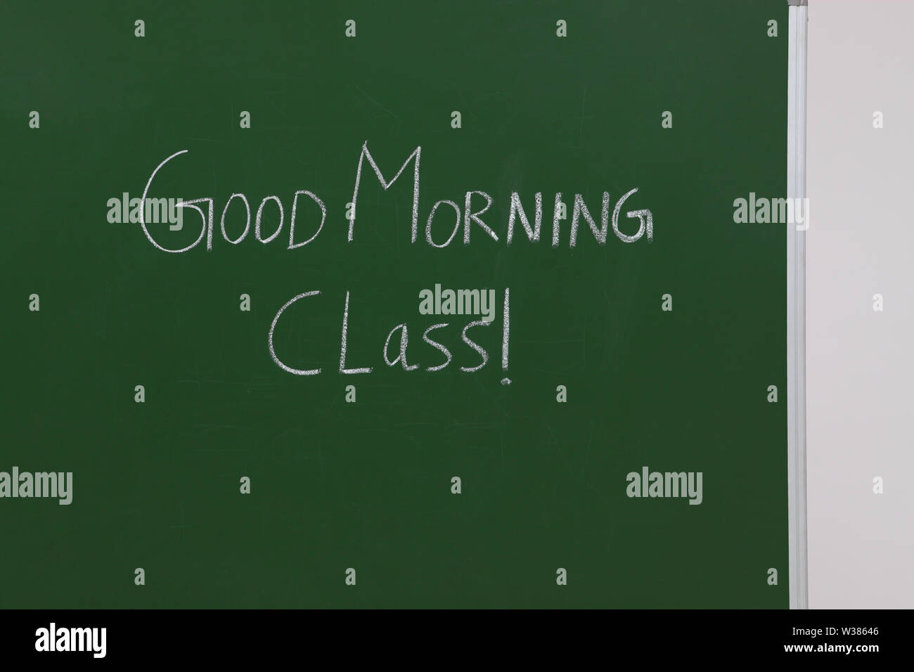 Good morning class written on a blackboard Stock Photo - Alamy