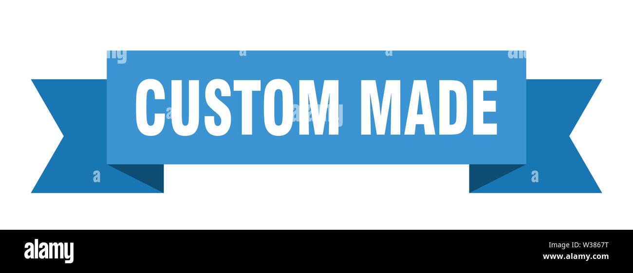 custom made ribbon. custom made isolated sign. custom made banner Stock ...