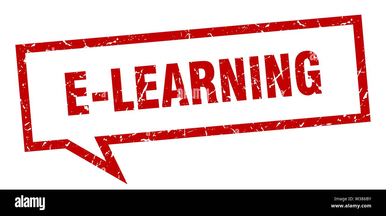 e-learning sign. e-learning square speech bubble. e-learning Stock ...