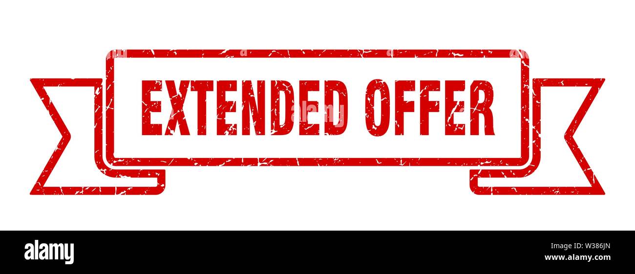 extended offer grunge ribbon. extended offer sign. extended offer ...