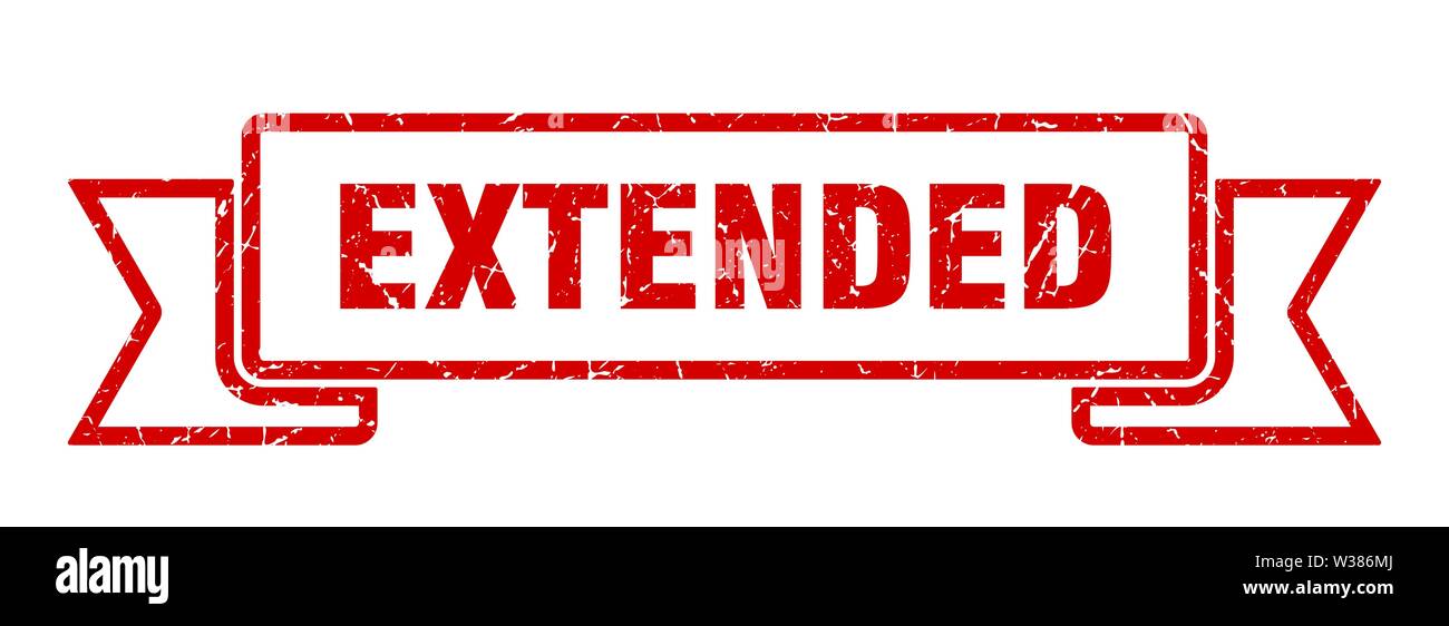 extended grunge ribbon. extended sign. extended banner Stock Vector ...