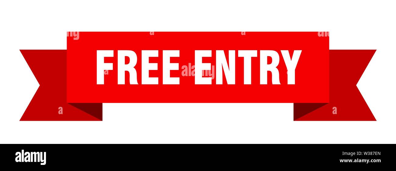 free entry ribbon. free entry isolated sign. free entry banner Stock ...