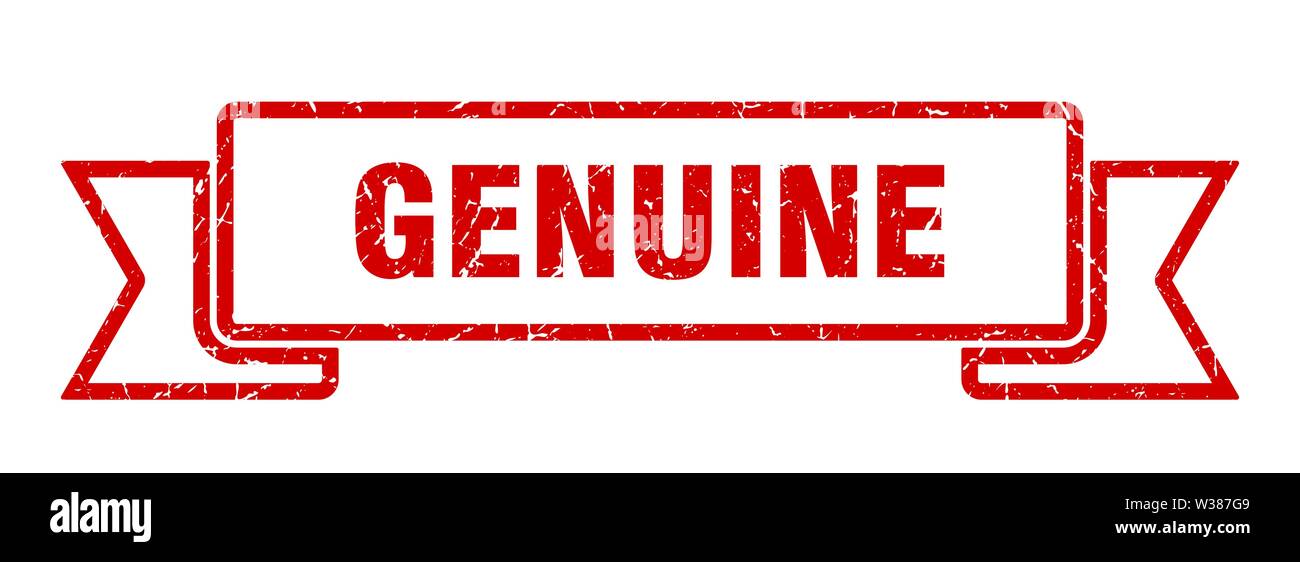genuine grunge ribbon. genuine sign. genuine banner Stock Vector Image ...
