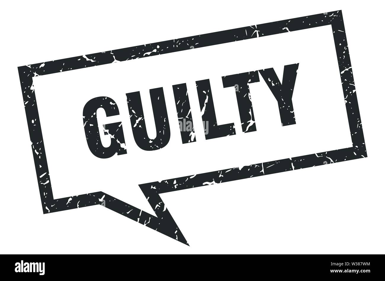 guilty sign. guilty square speech bubble. guilty Stock Vector Image ...
