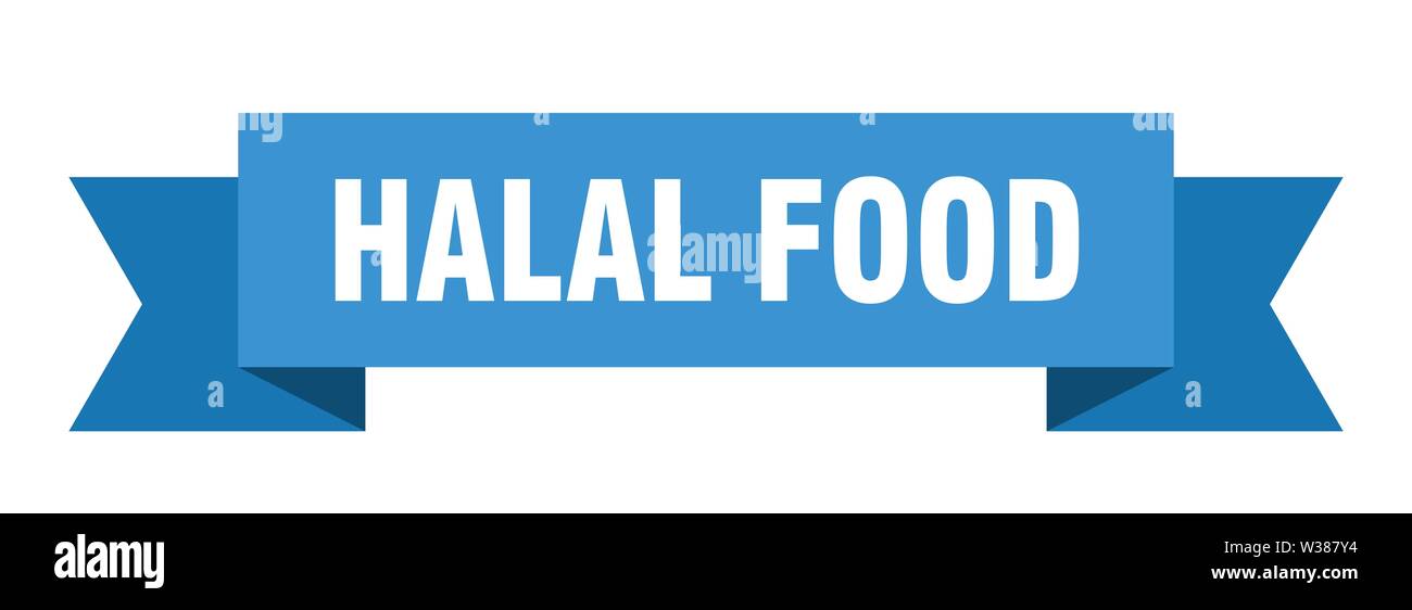 halal food ribbon. halal food isolated sign. halal food banner Stock ...