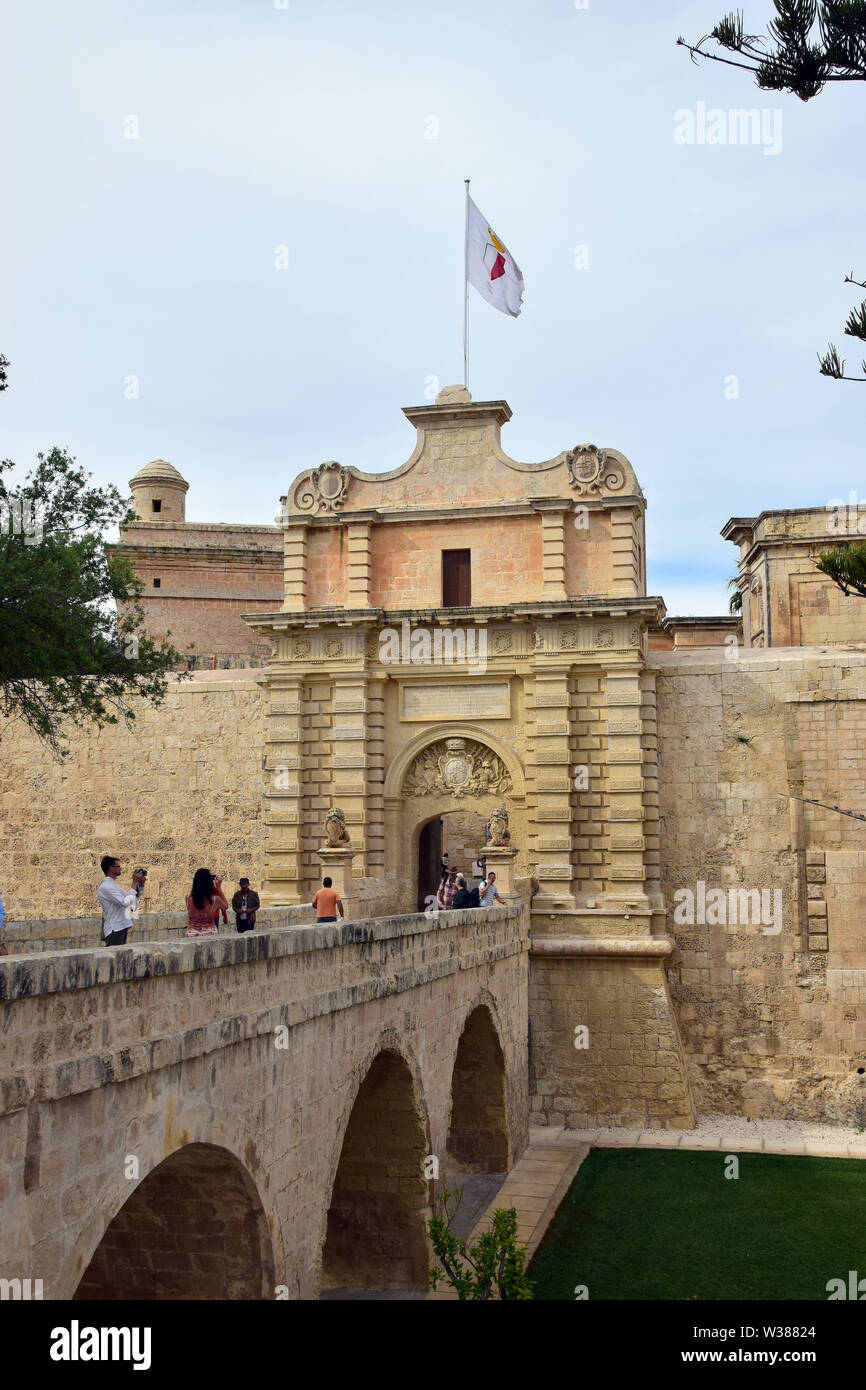 Main gate, Mdina, Malta, Europe Stock Photo - Alamy
