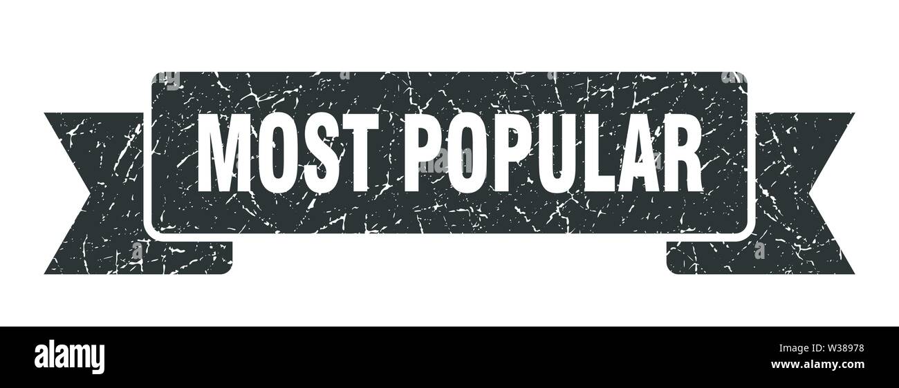 most popular grunge ribbon. most popular sign. most popular banner ...