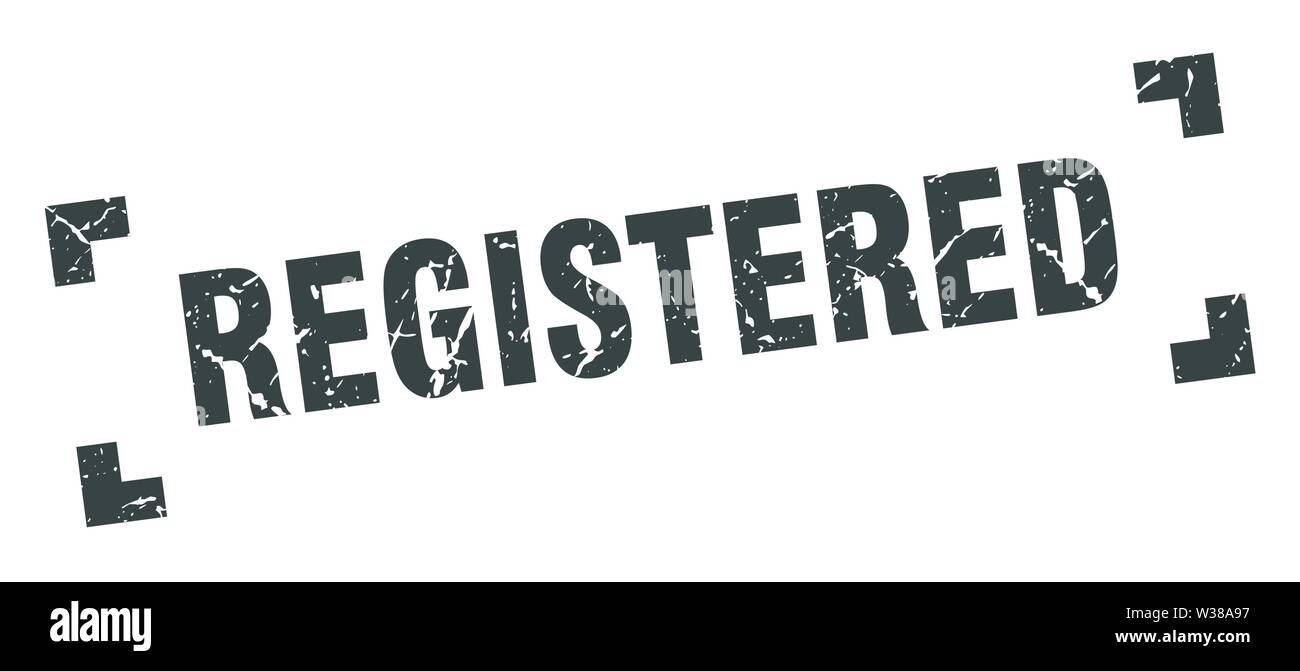 registered stamp. registered square grunge sign. registered Stock ...