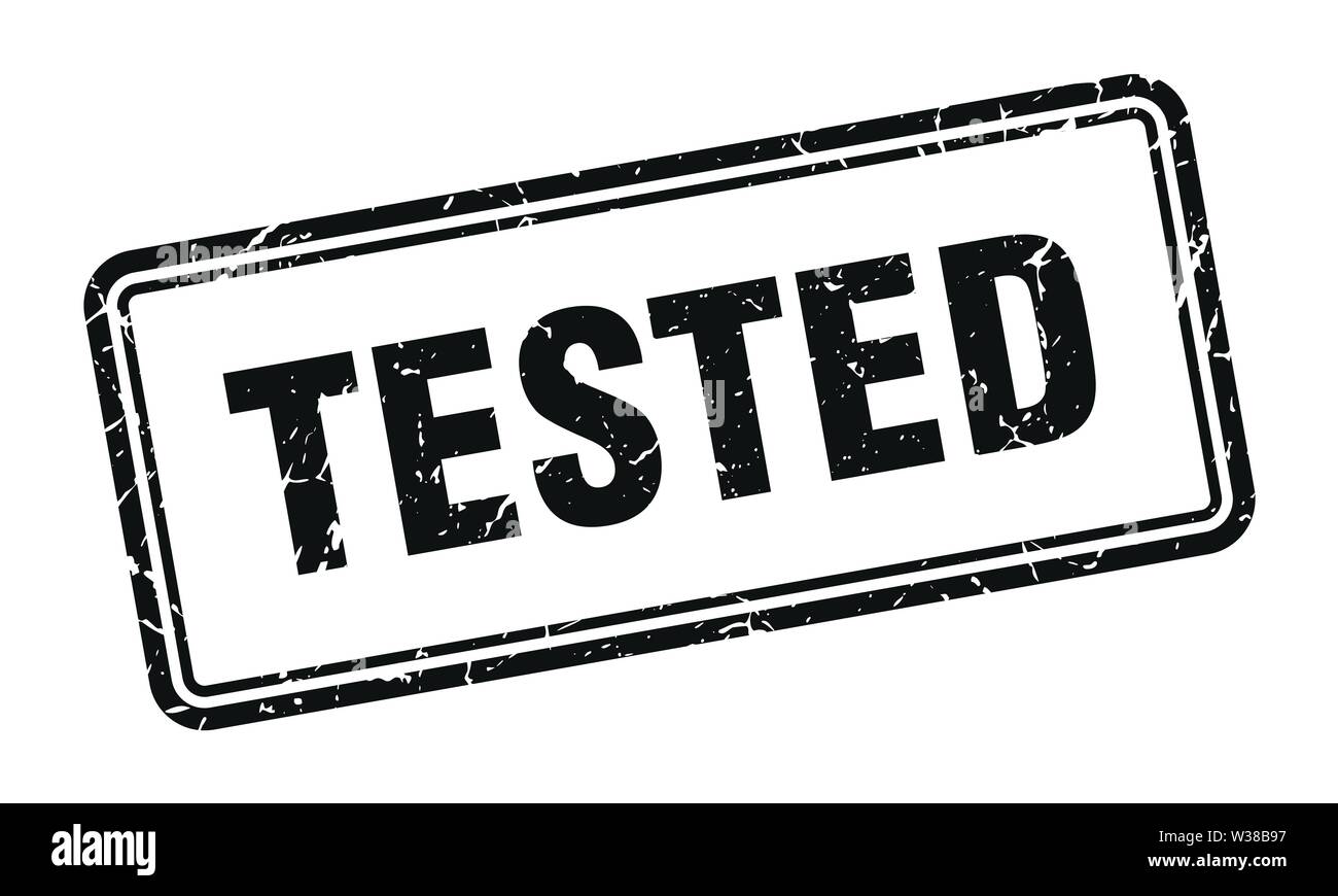 tested stamp. tested square grunge sign. tested Stock Vector Image ...