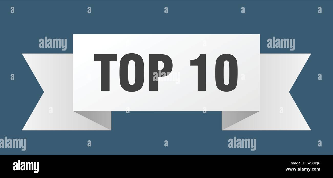 top 10 ribbon. top 10 isolated sign. top 10 banner Stock Vector Image ...