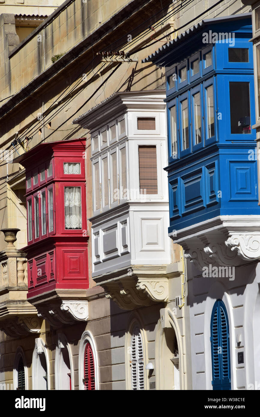 Traditional Maltese houses, Sliema, Malta, Europe Stock Photo - Alamy