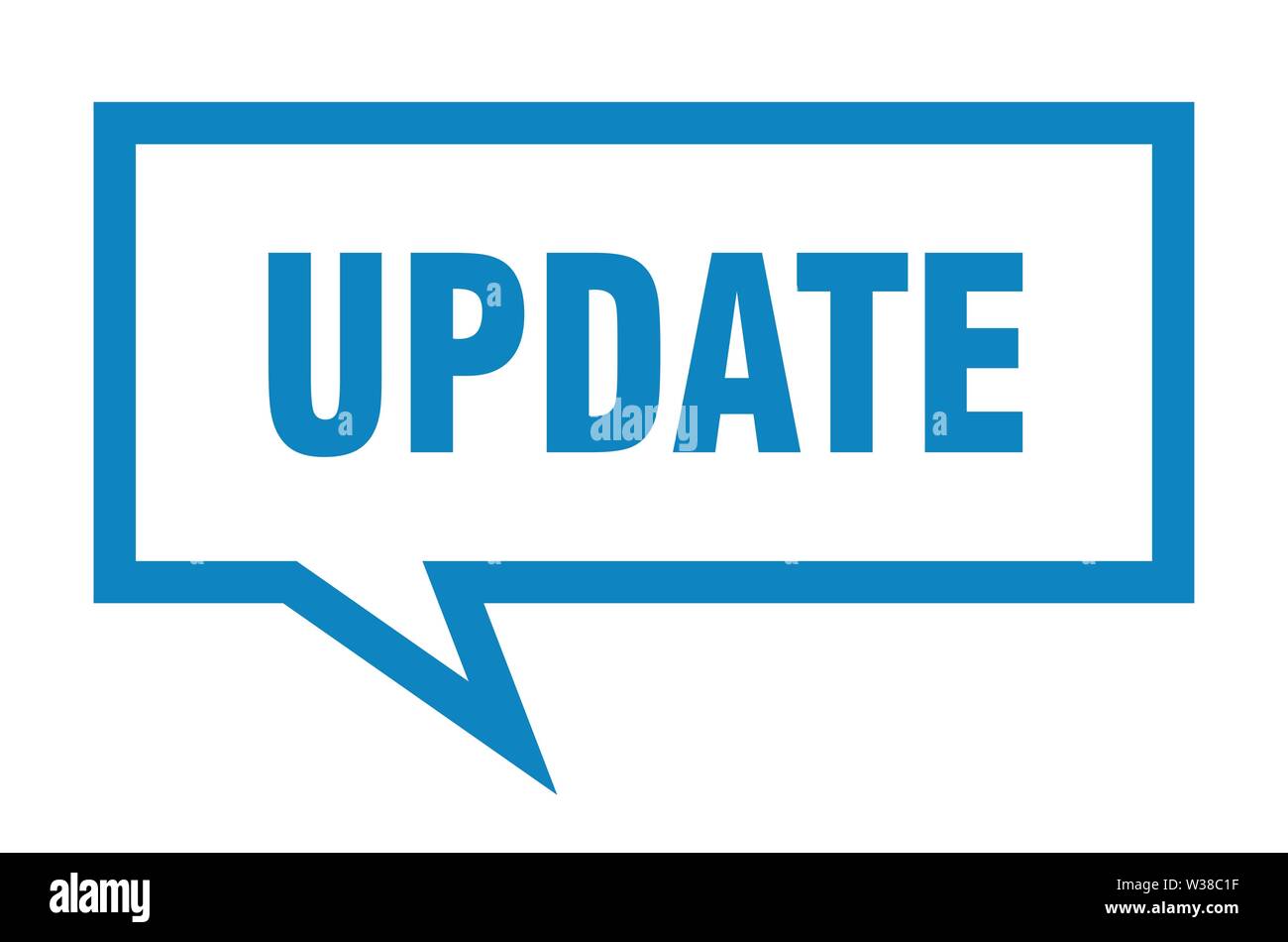 Update sign square speech hi-res stock photography and images - Alamy