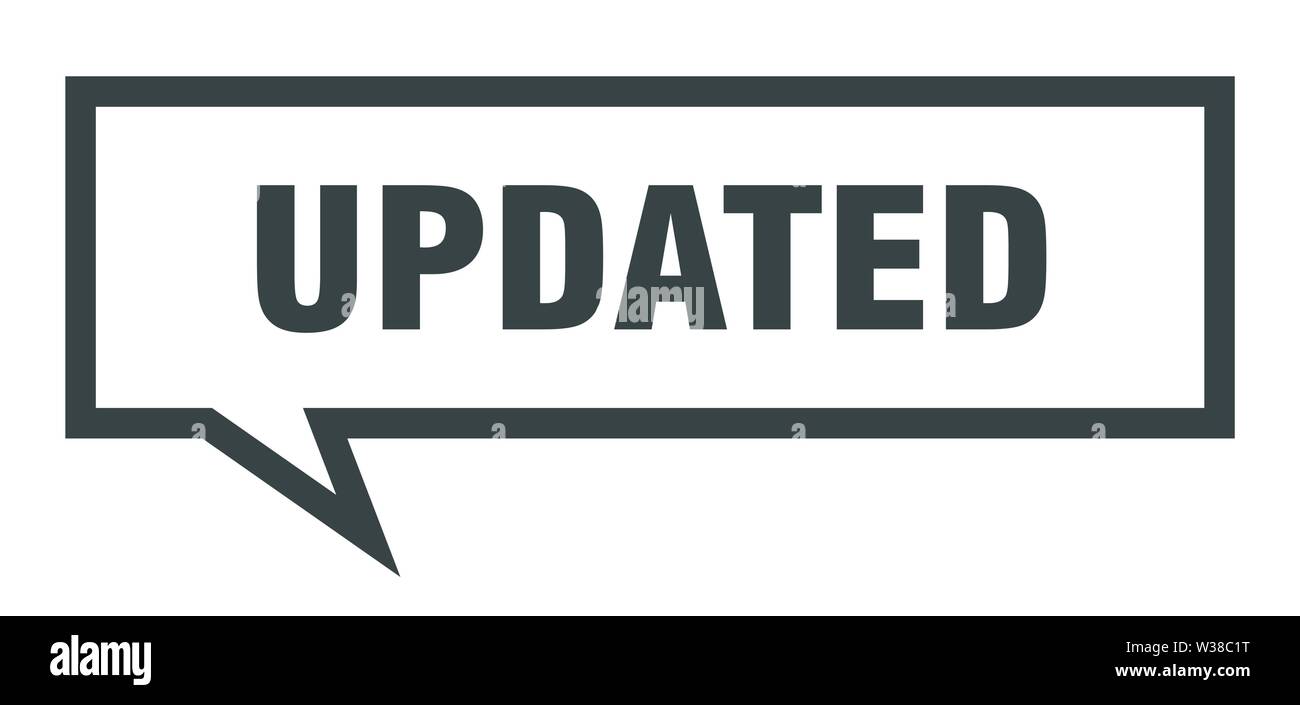 updated sign. updated square speech bubble. updated Stock Vector Image ...