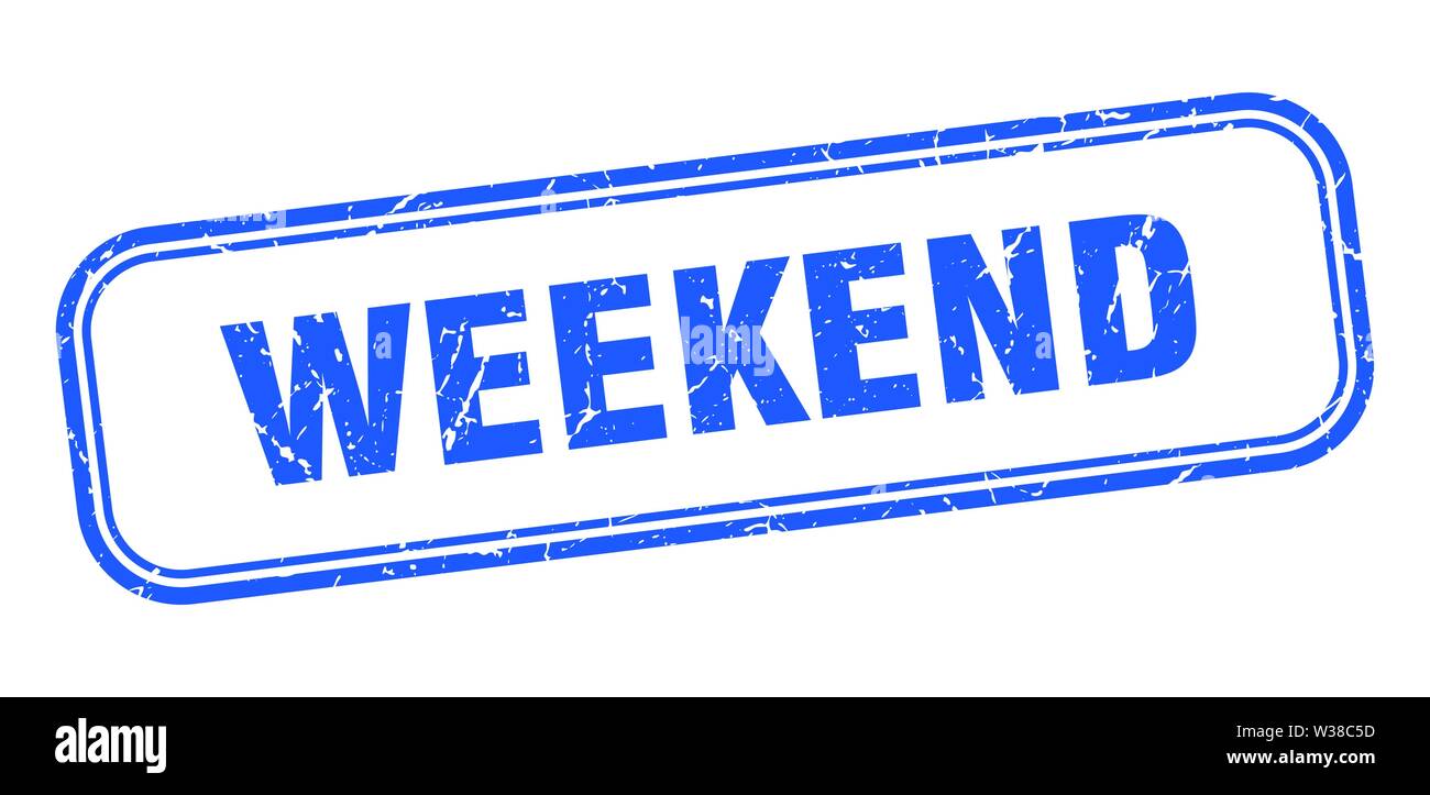 Weekend stamp label square hi-res stock photography and images - Alamy