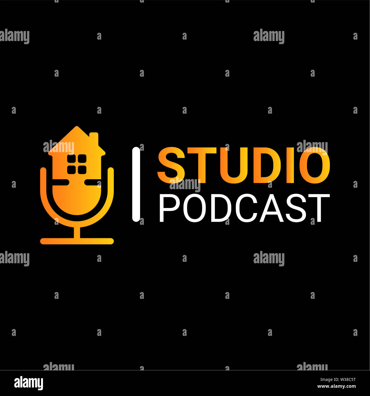 Podcast house real estate logo design inspiration Stock Photo - Alamy
