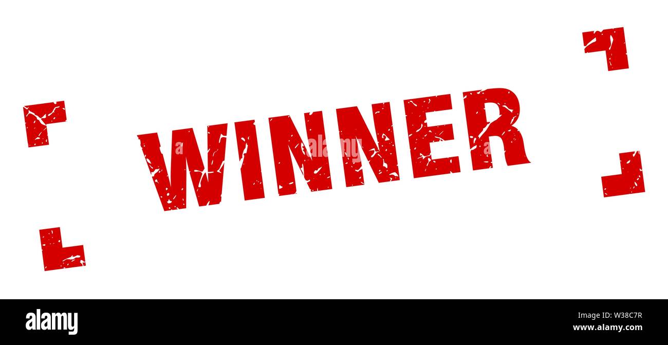 Winner red grunge square Stock Vector Images - Alamy