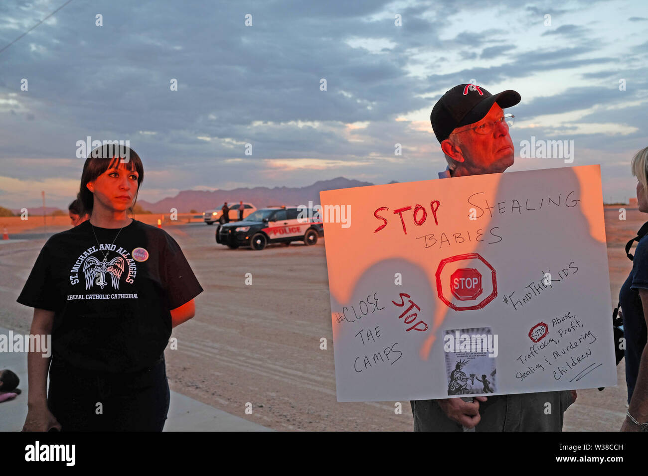 Eloy, Arizona, USA. 12th July, 2019. Lights For Liberty vigil at the ...