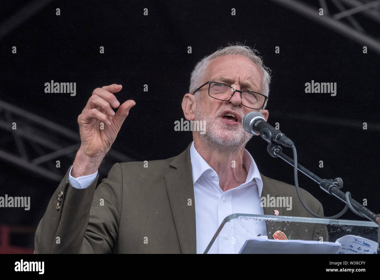 Jeremy Corbyn MP, Leader of the Labour party, speaking at the 135th ...