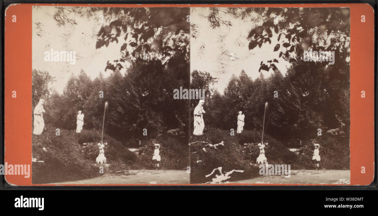 View of a fountain and statuary, Eldridge Park, Elmira, NY, by J H ...