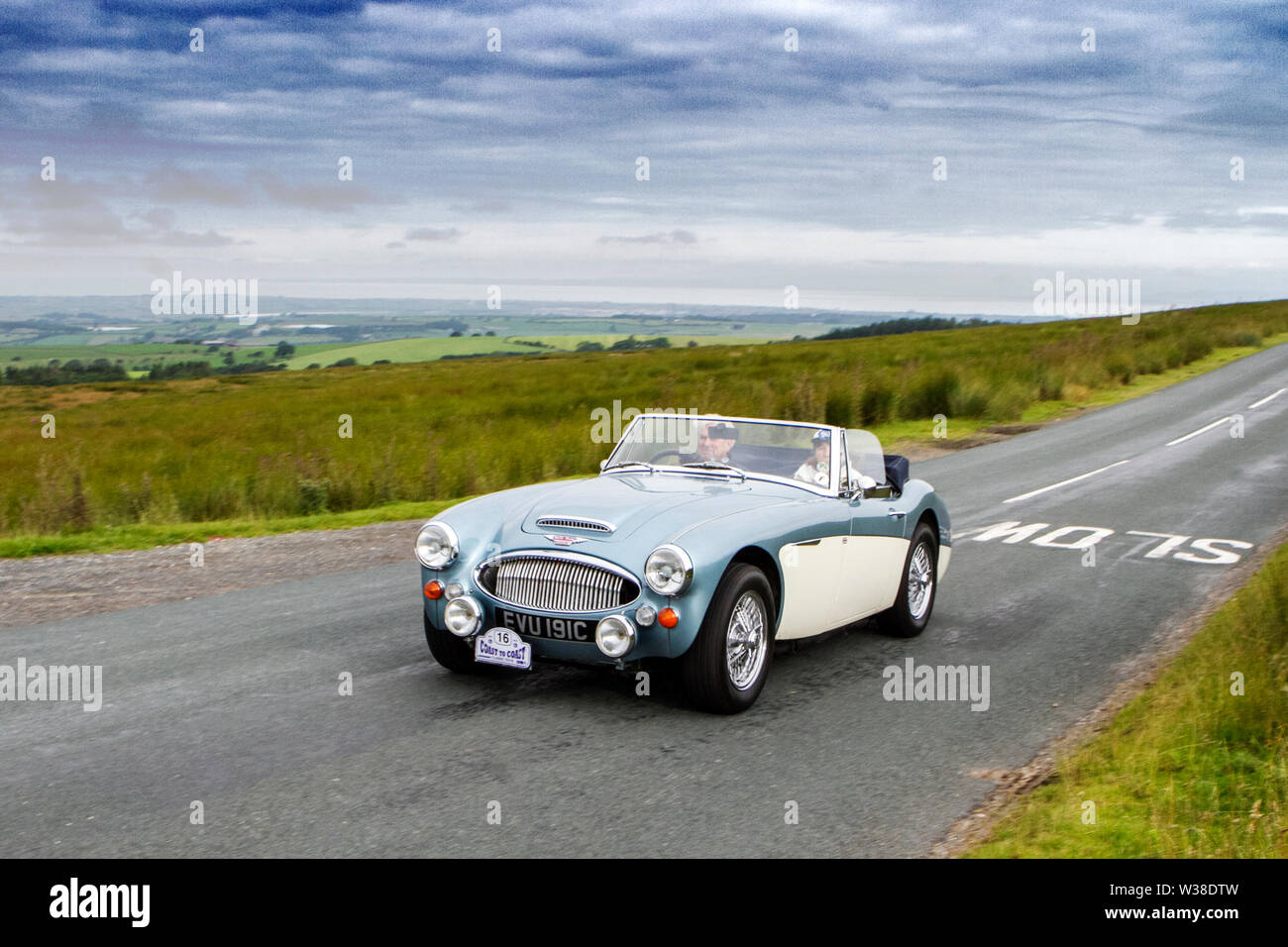 1965 60s Blue white Austin Healey Lancashire Automobile Club Coast to ...