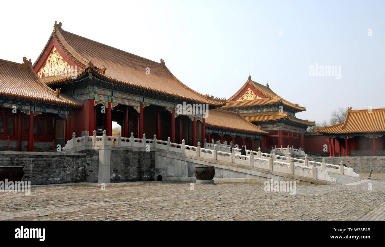 Forbidden City, Beijing, China. A traditional gate inside the Forbidden ...