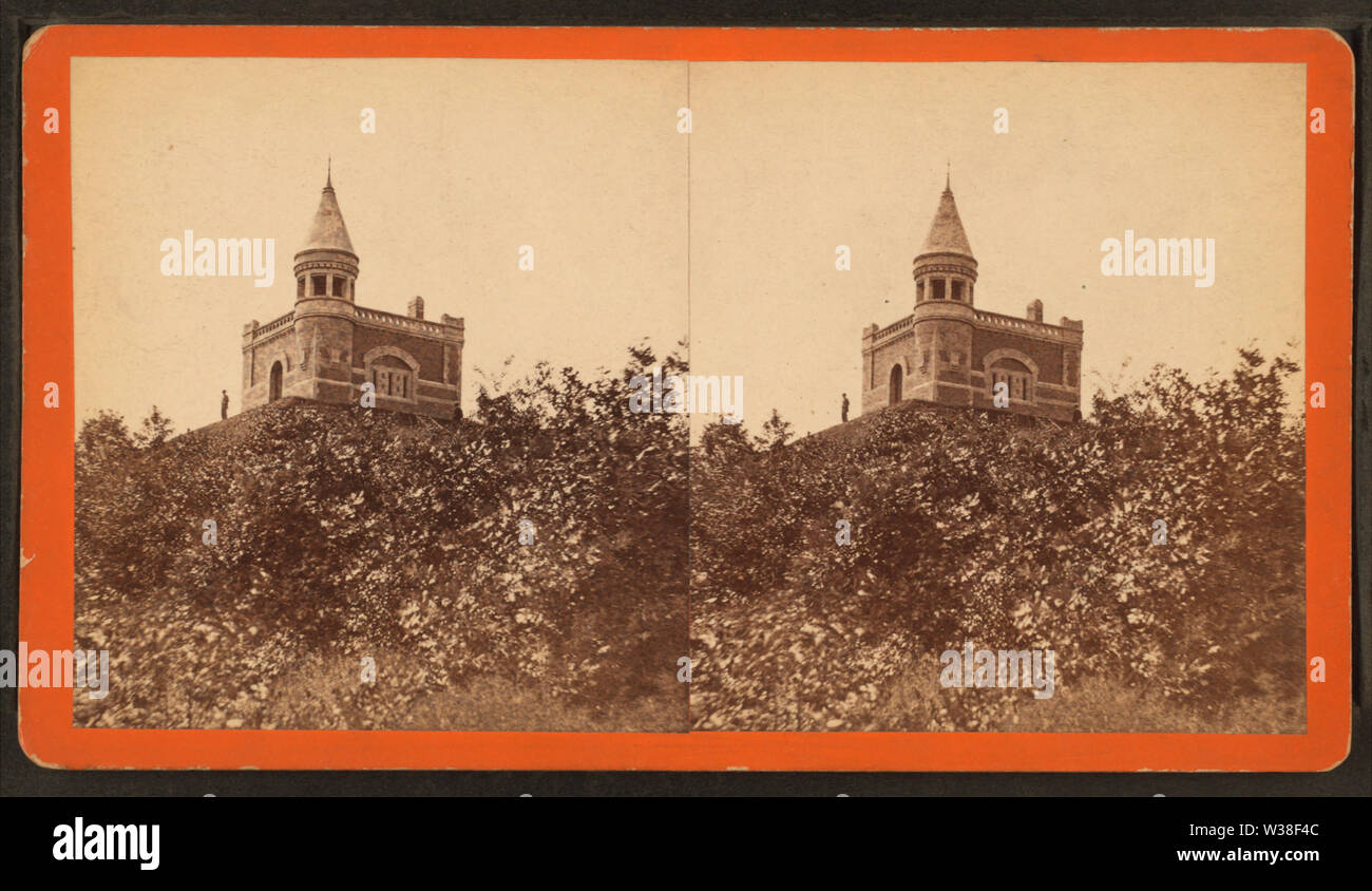 View of an unidentified structure with a turret, from Robert N Dennis ...