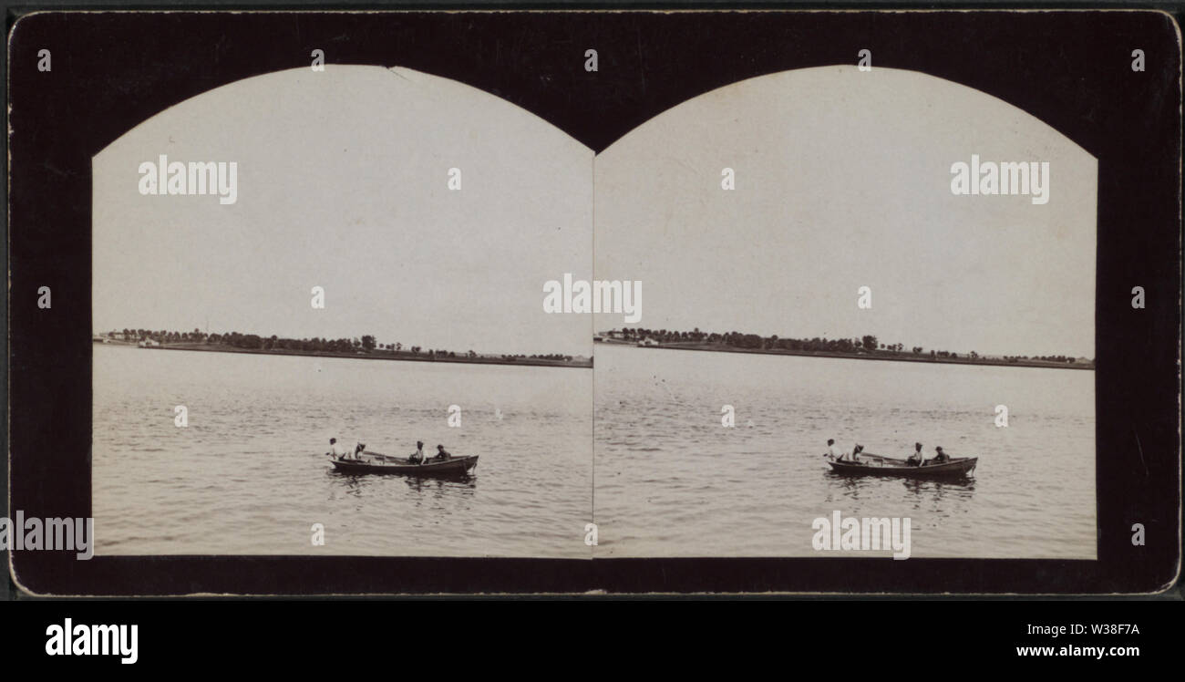 View of boaters in the Hudson River, Lona Island, by James G Lock Stock ...