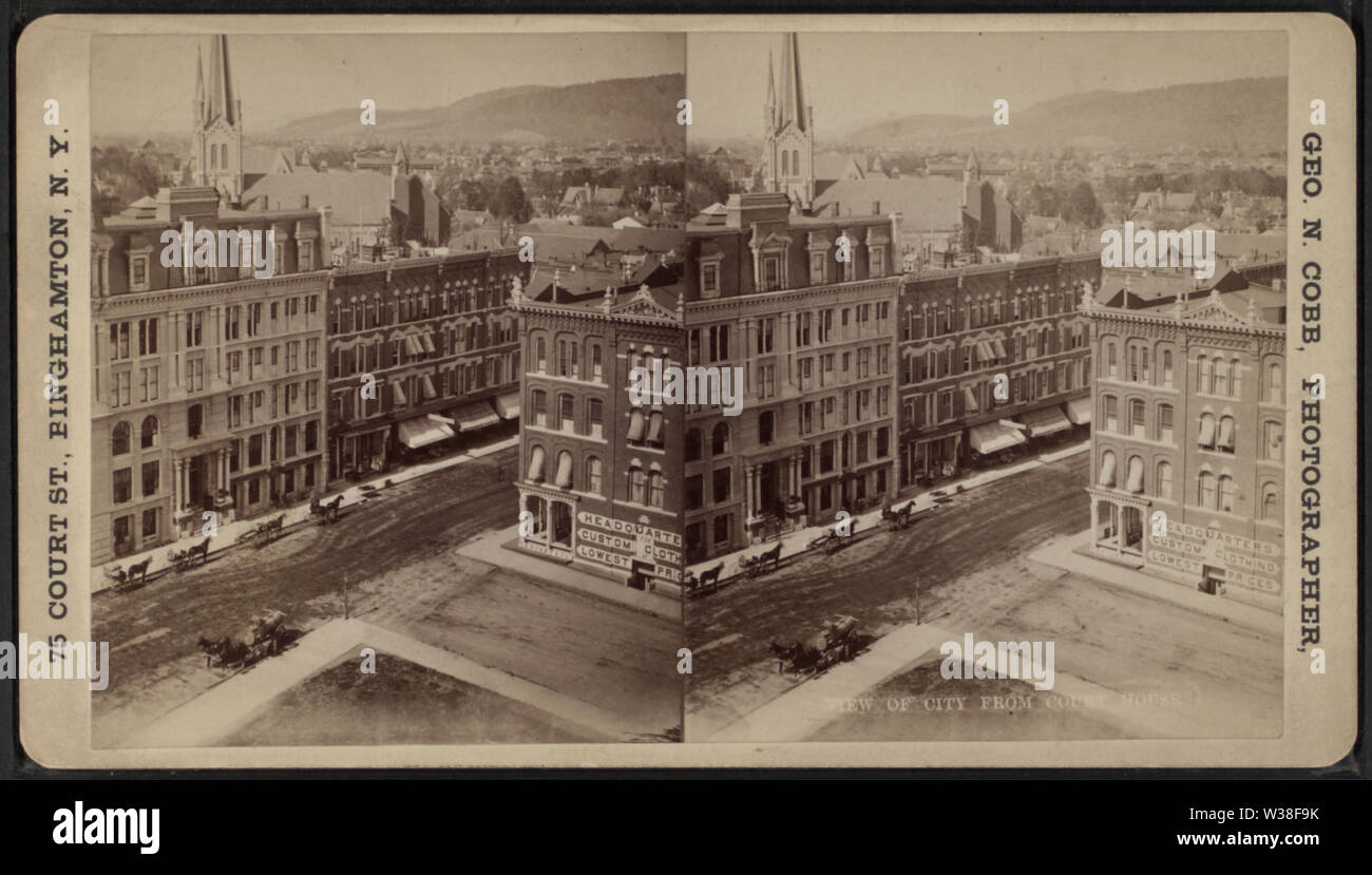 View of city from Court House, by George N Cobb 3 Stock Photo - Alamy