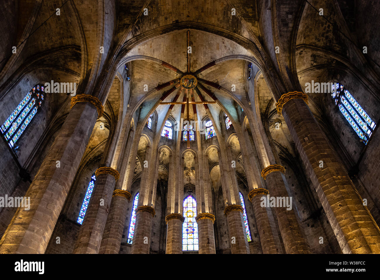 Gothic arches wooden interior hi-res stock photography and images - Alamy