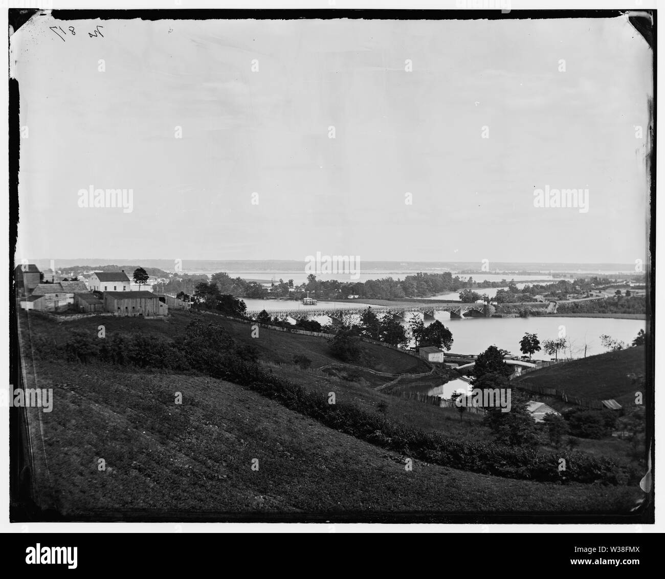 Washington, D.C. View from Georgetown heights, with Aqueduct Bridge and ...
