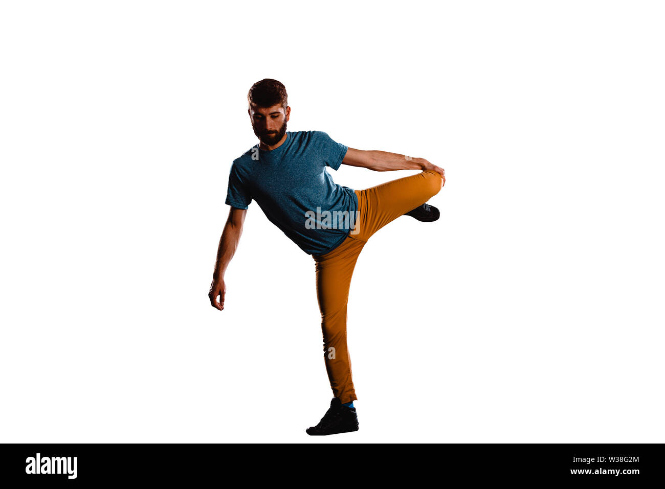 Modern man doing break dance routine Stock Photo - Alamy