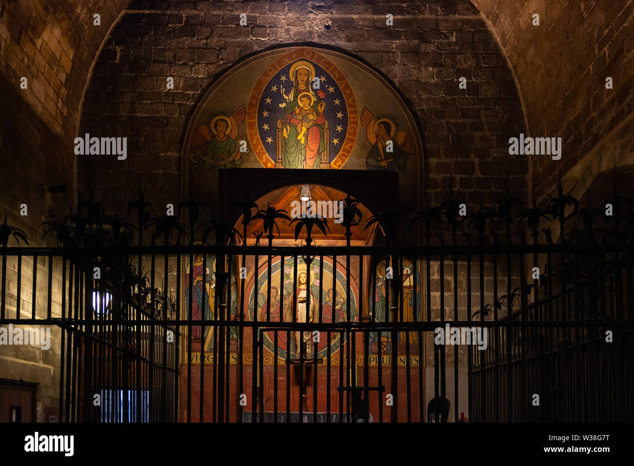 Crypt of saint Eulalia inside Barcelona Cathedral, Barcelona. Spain ...