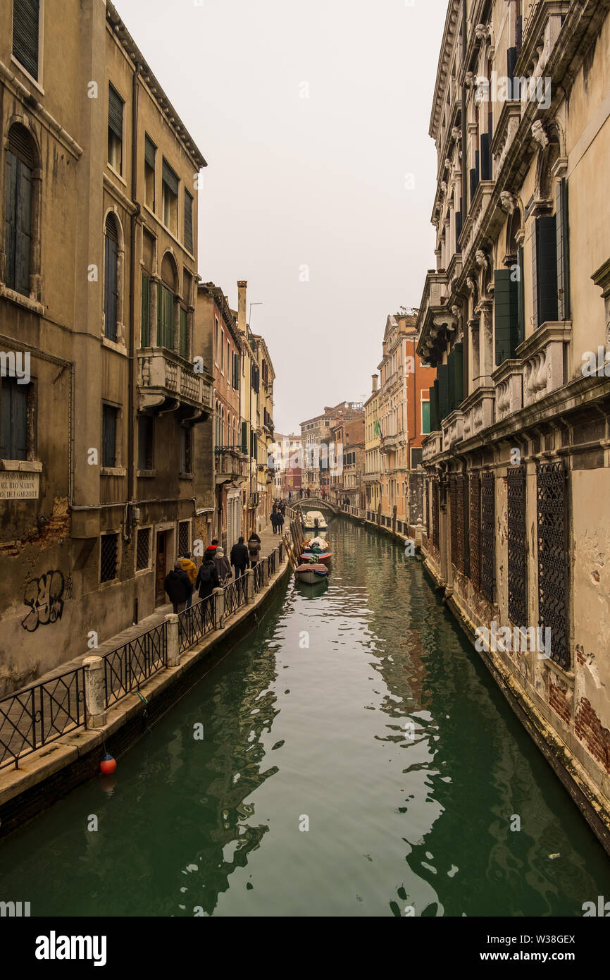 The beautiful city of Venice during a very humid and full of haze day ...
