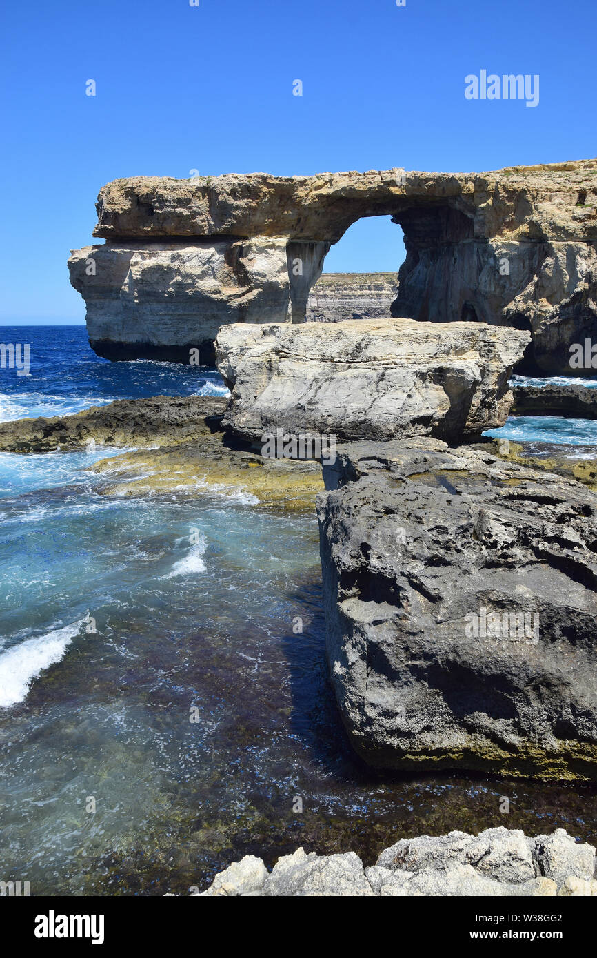 Azure Window, stone bridge, Gozo, Malta, Europe Stock Photo - Alamy