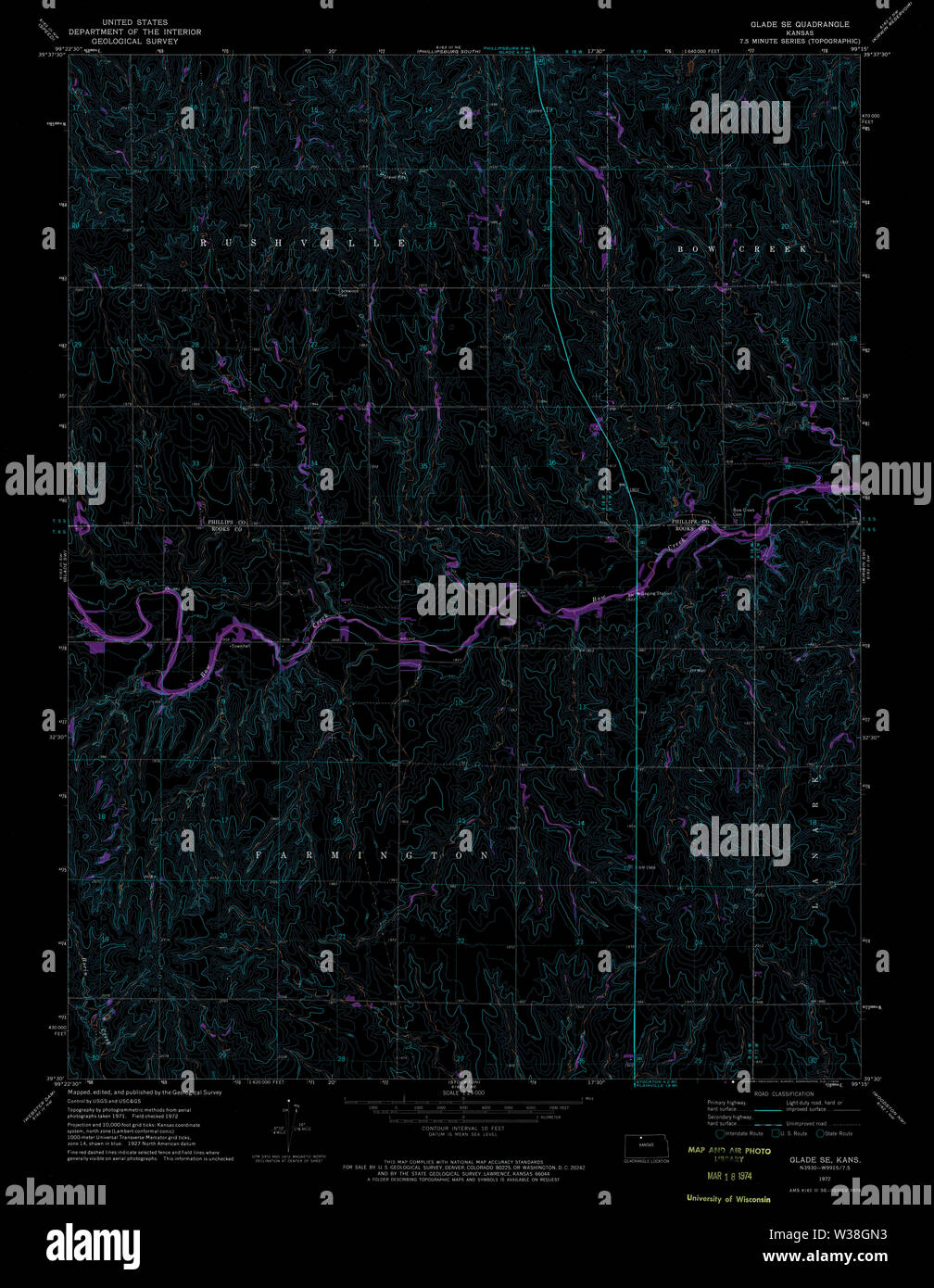 Glade kansas map hi-res stock photography and images - Alamy