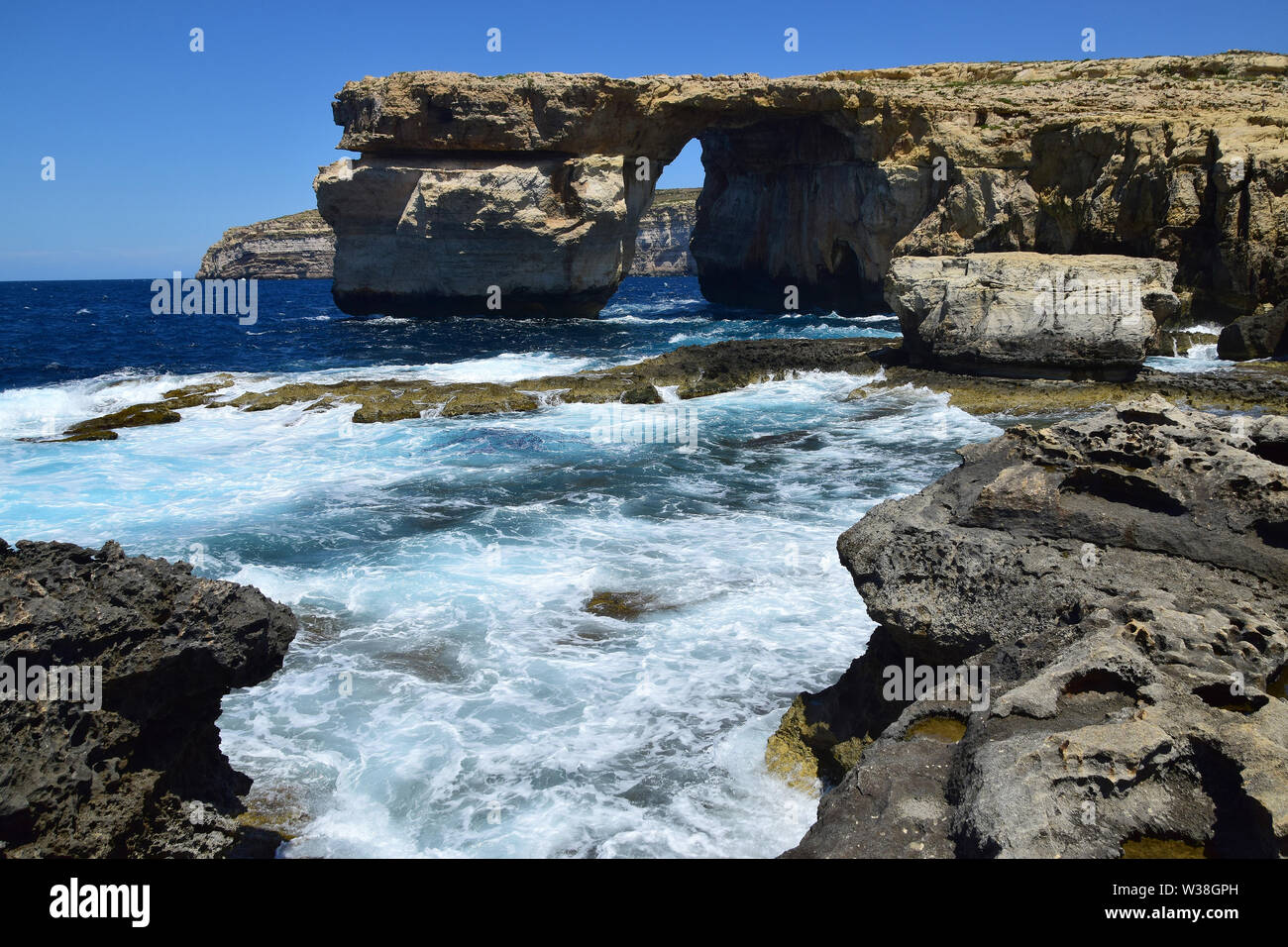 Azure Window, stone bridge, Gozo, Malta, Europe Stock Photo - Alamy
