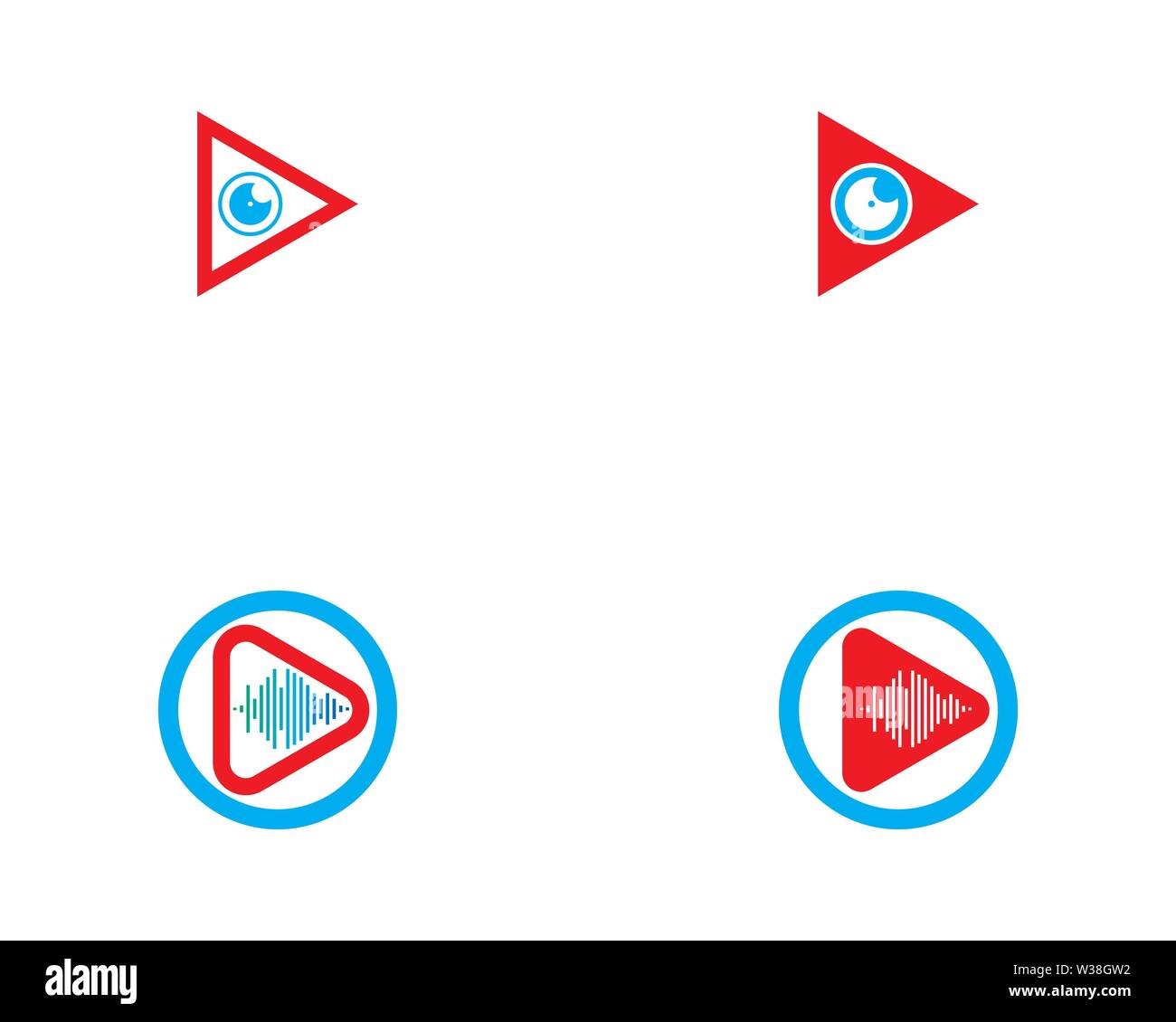 Music and media players logo symbols template icons app Stock Photo - Alamy