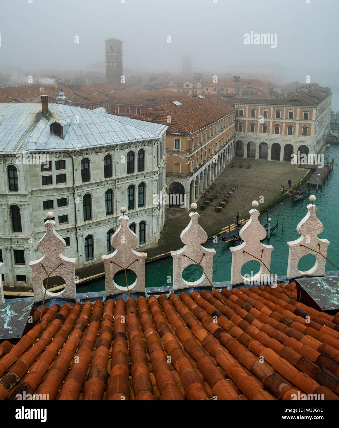 The beautiful city of Venice during a very humid and full of haze day ...