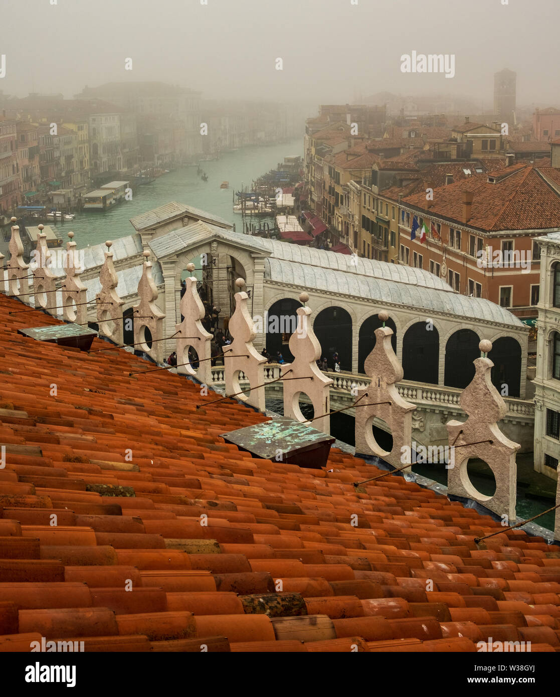 The beautiful city of Venice during a very humid and full of haze day ...