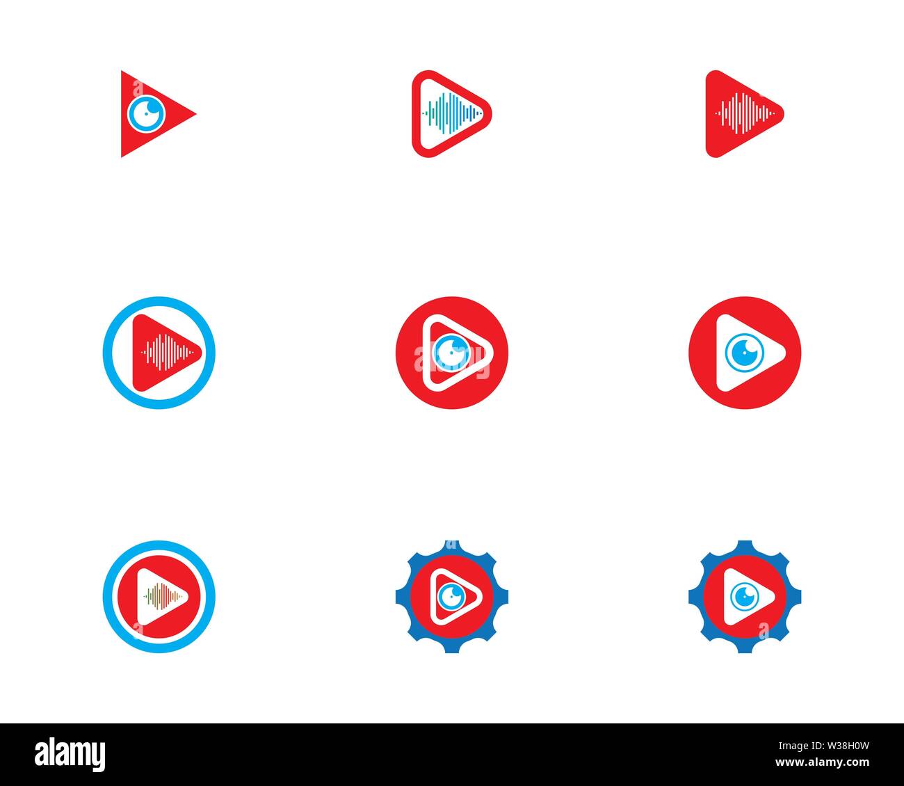 Music and media players logo symbols template icons app Stock Photo - Alamy