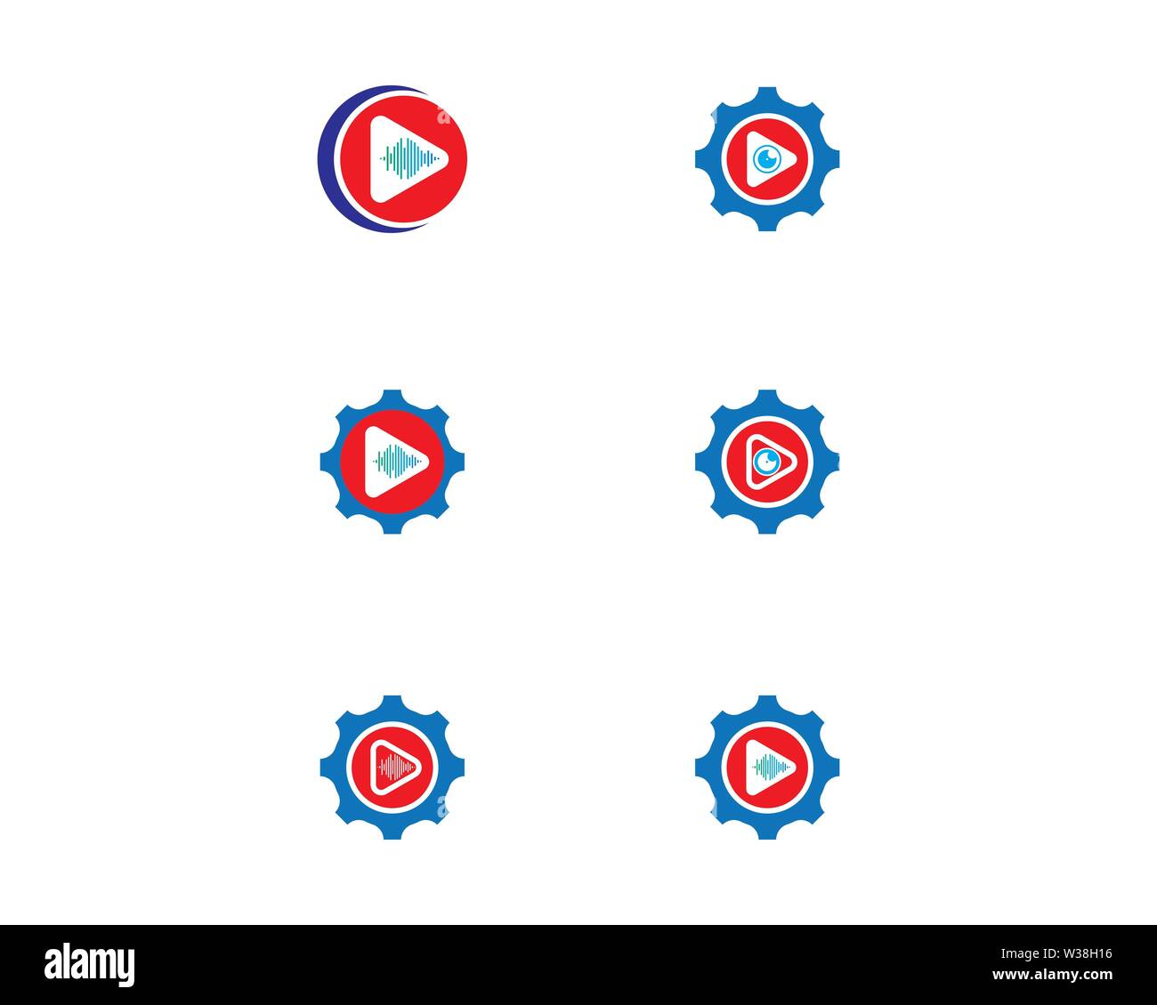 Music and media players logo symbols template icons app Stock Photo - Alamy