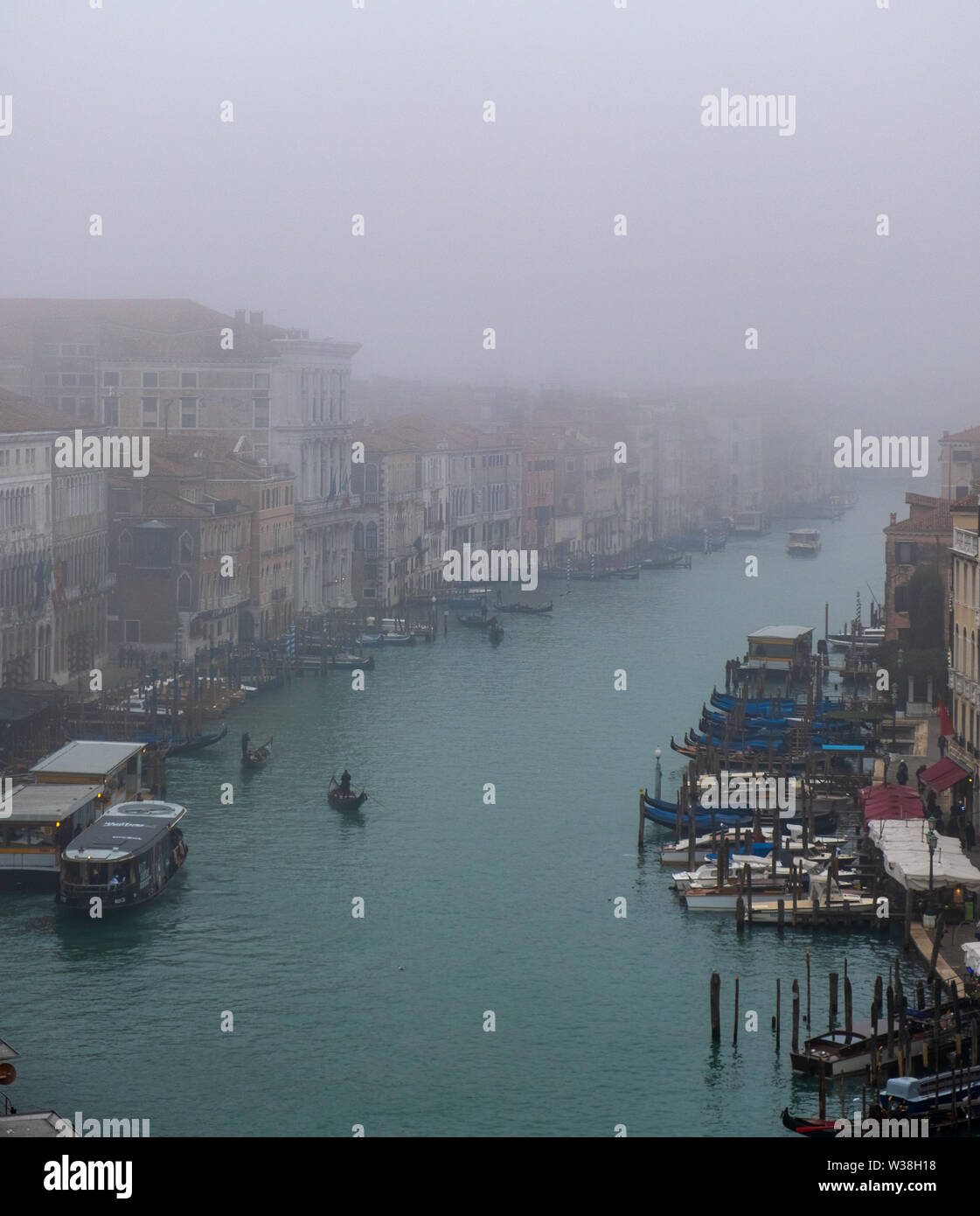 The beautiful city of Venice during a very humid and full of haze day ...