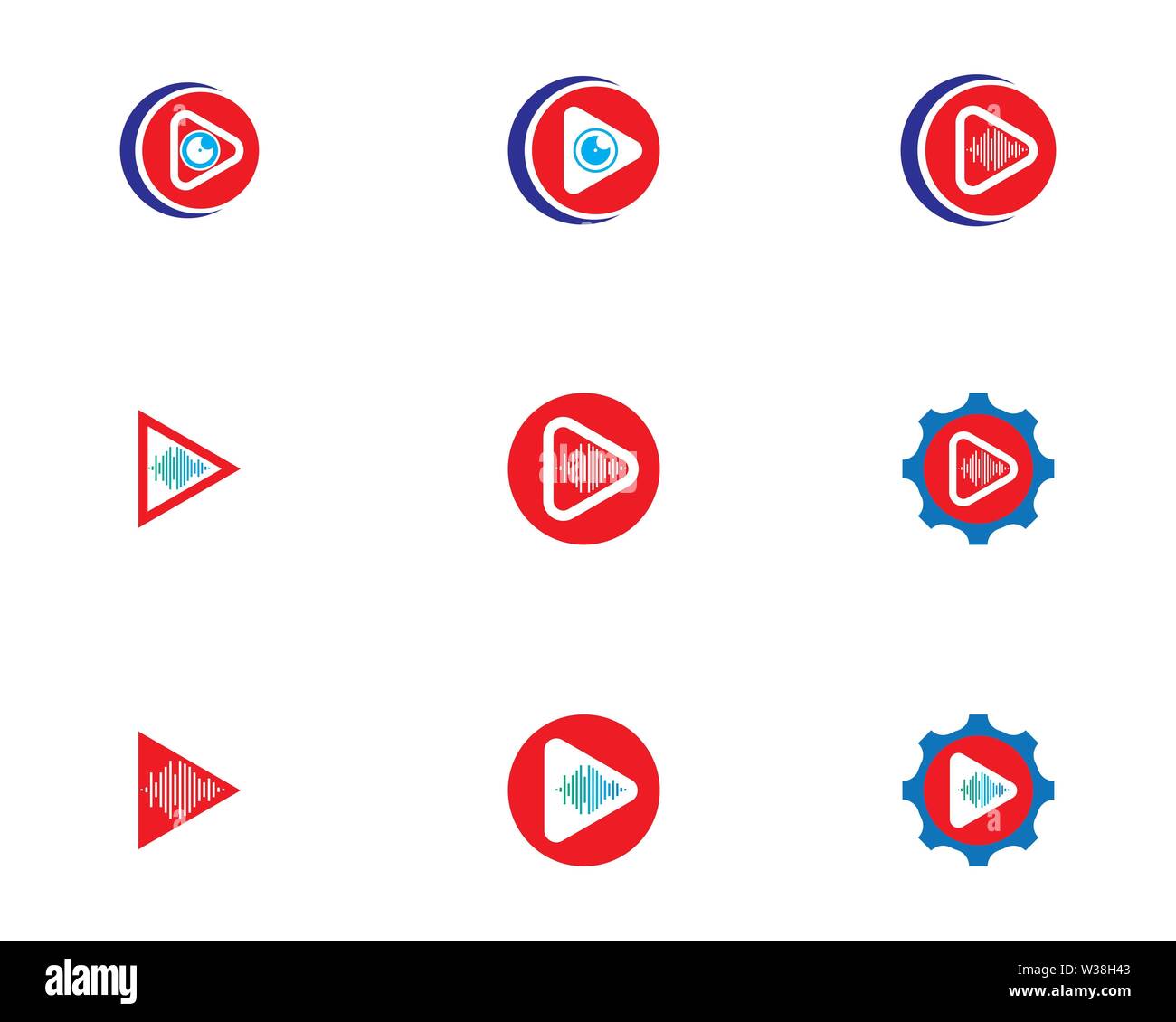 Music and media players logo symbols template icons app Stock Photo - Alamy