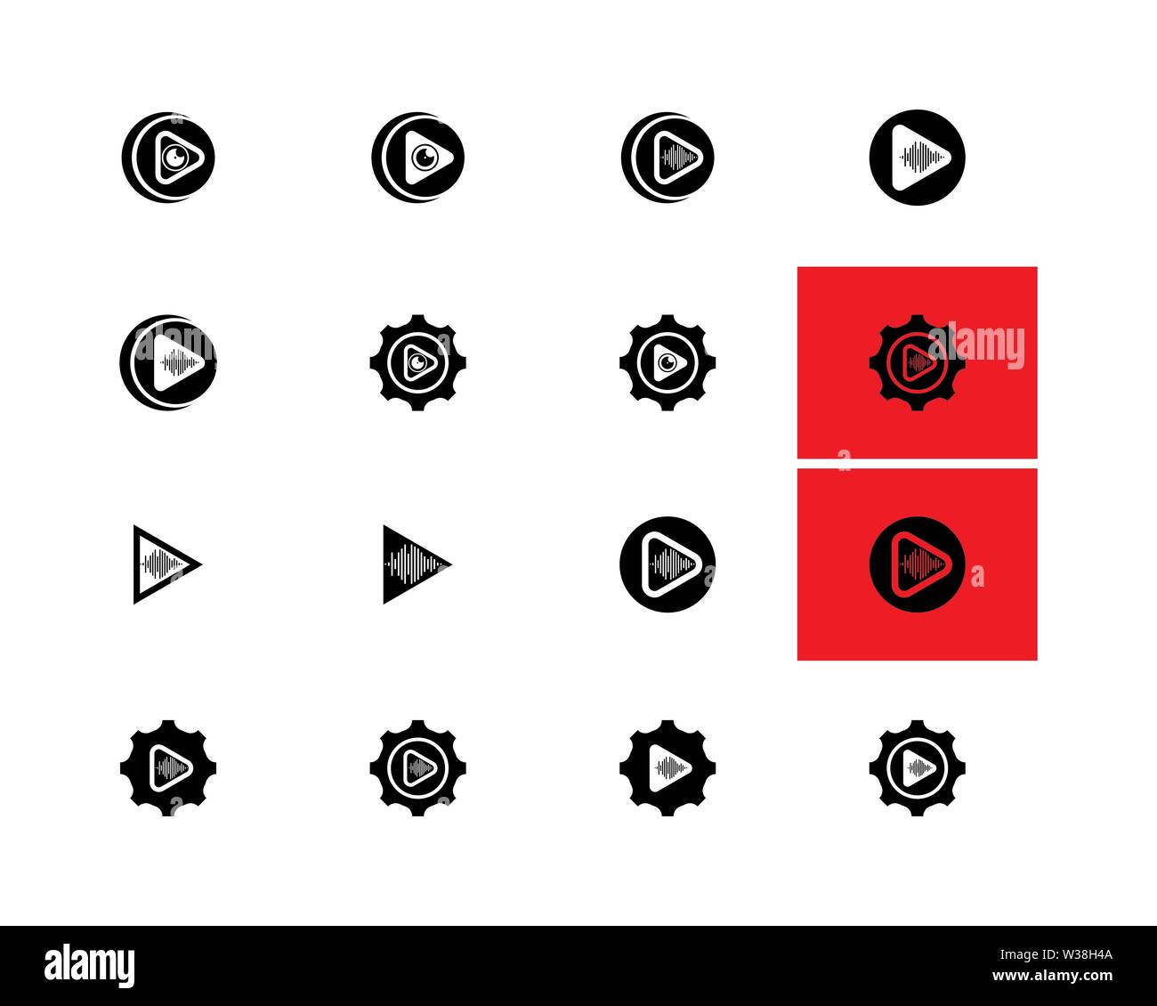 Music and media players logo symbols template icons app Stock Photo - Alamy